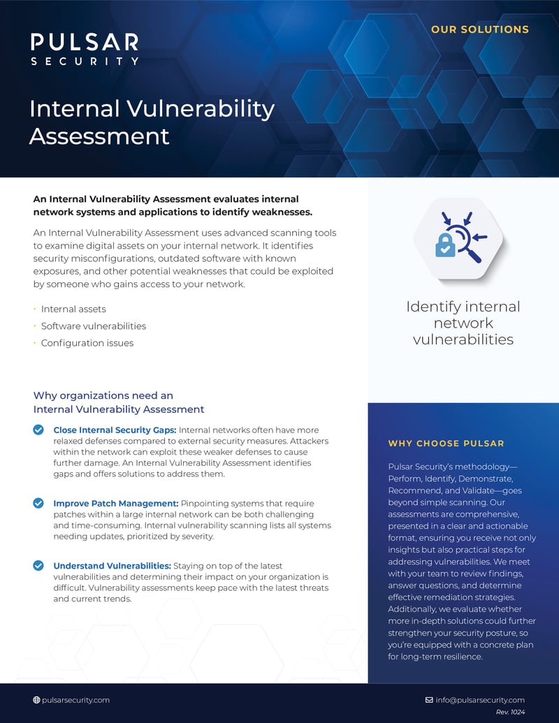 Solutions - Internal Vulnerability Assessment